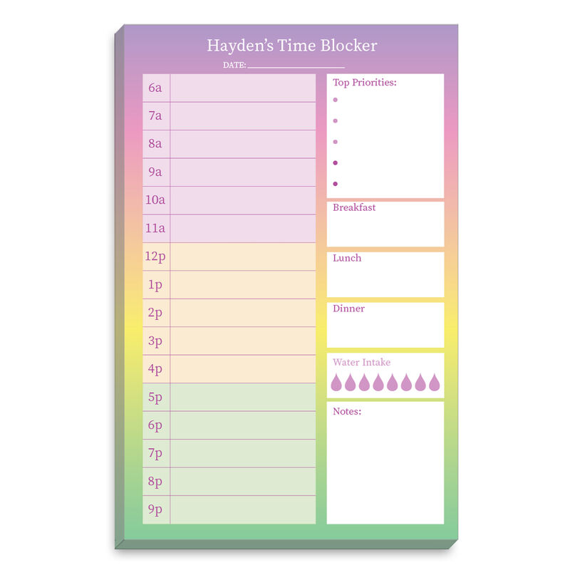 Gradient Time Blocking Notepads