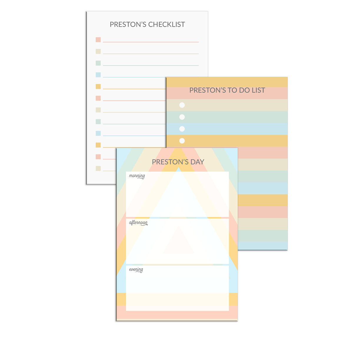 Custom Geometric Pastels Task and Tracker 4x6 Post-it® Notes