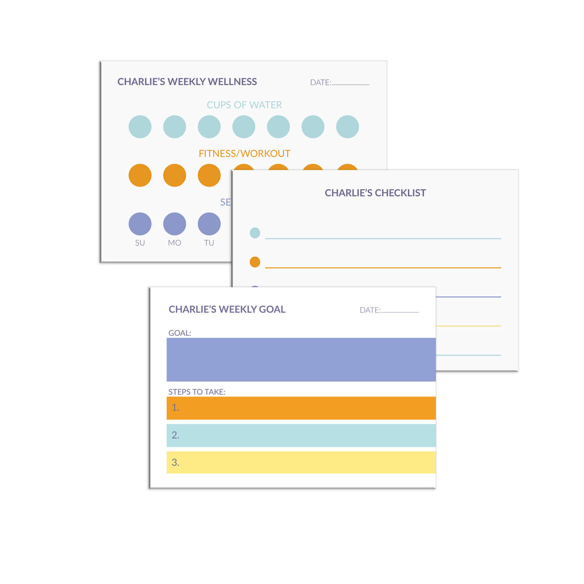 Custom Primary Stripe Task and Tracker 4x3 Post-it® Notes