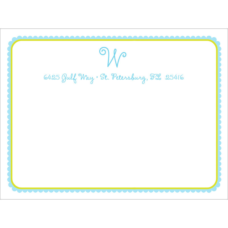 Blue Ruffled Border Shipping Labels