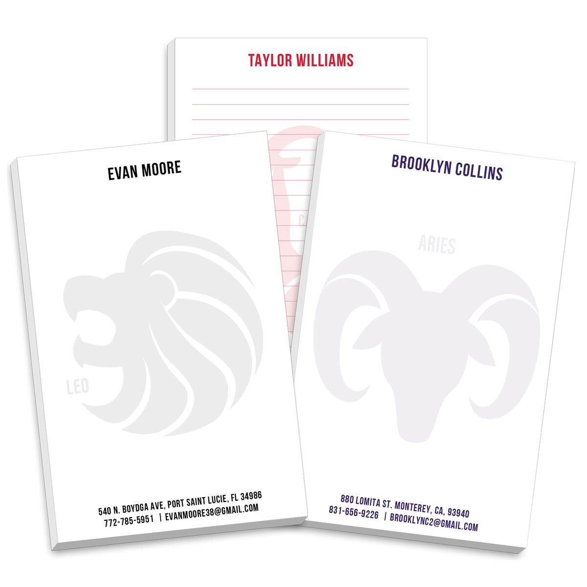 Custom Large Zodiac Design Notepads