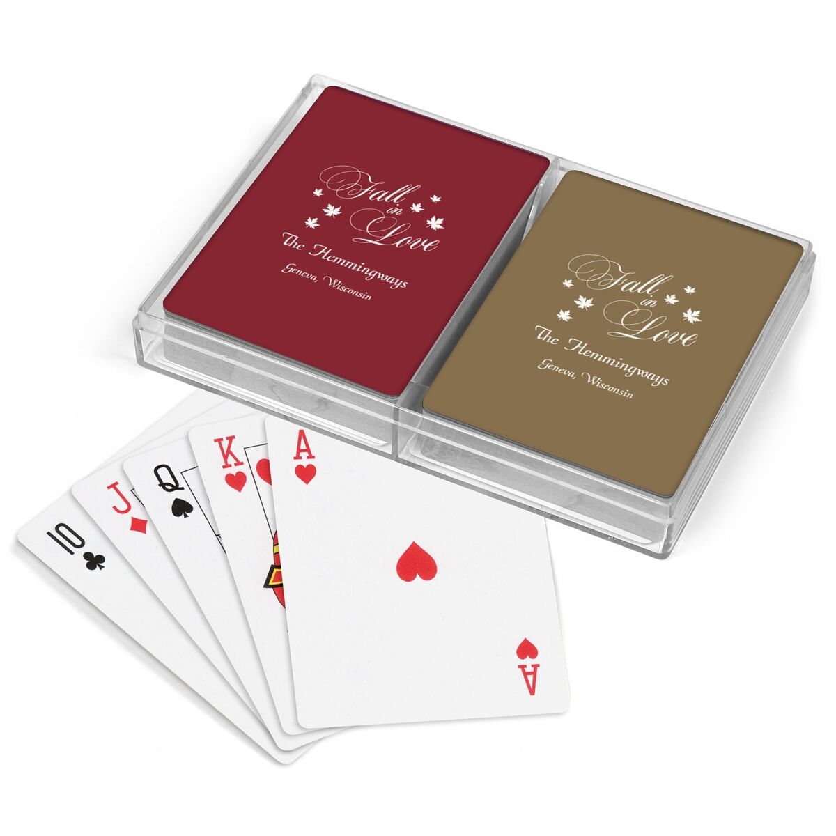Custom Elegant Fall In Love Double Deck Playing Cards