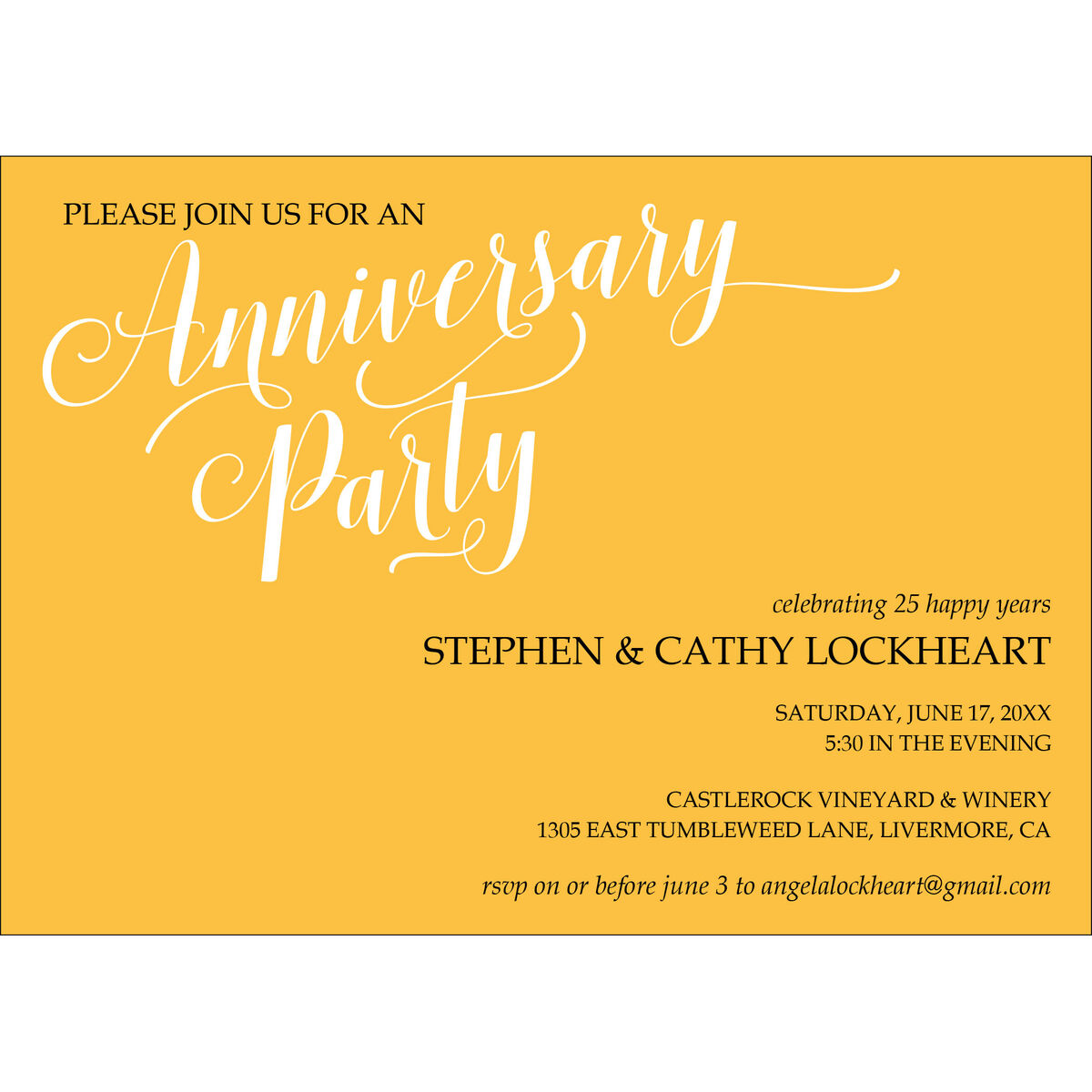 Anniversary Party Invitations