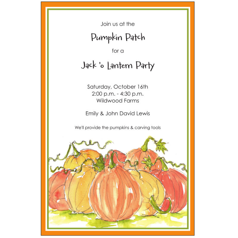 Personalized Pumpkin Pile Invitations