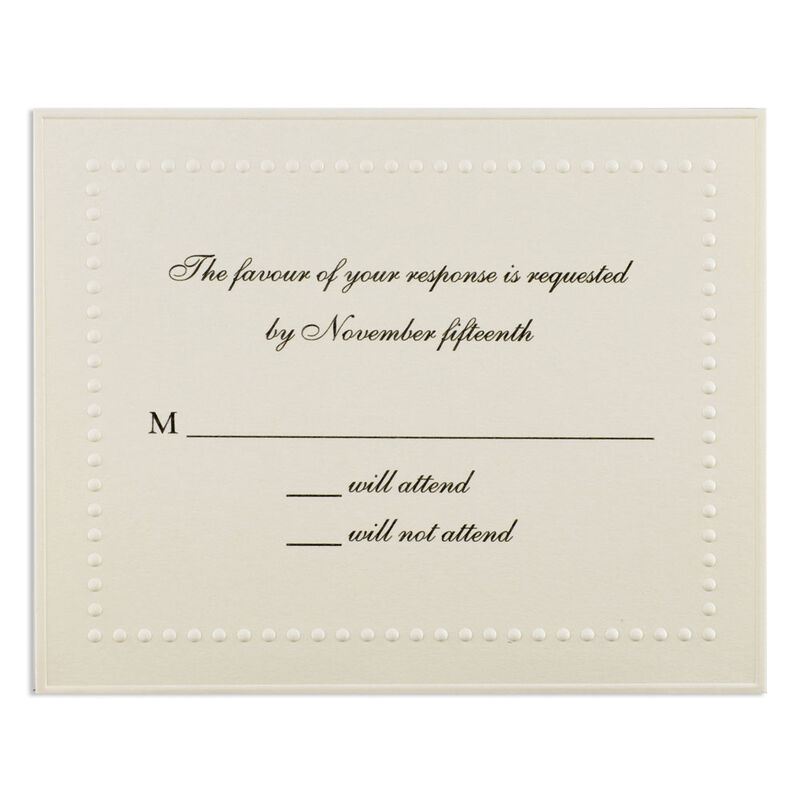 Custom Embossed Dotted Border Response Cards