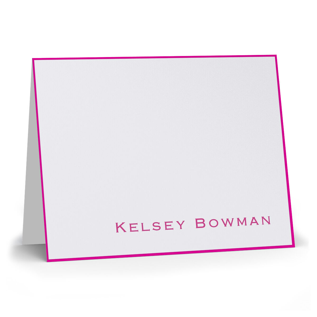 Personalized Charlotte Bordered Folded Note Cards- Raised Ink