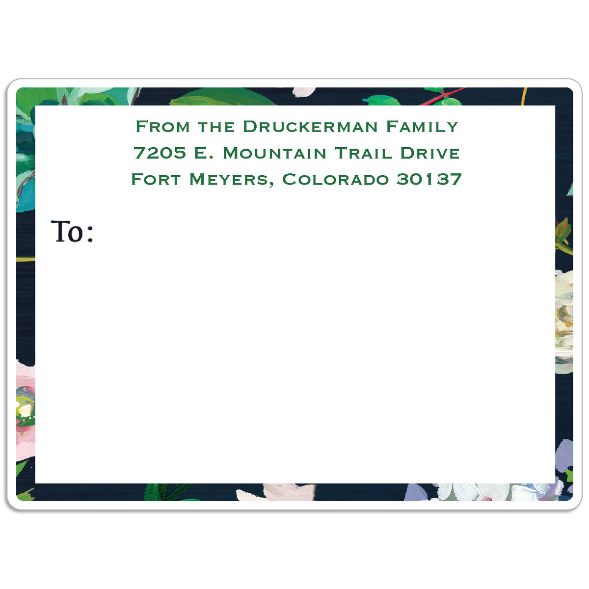 Floral Border Shipping Labels