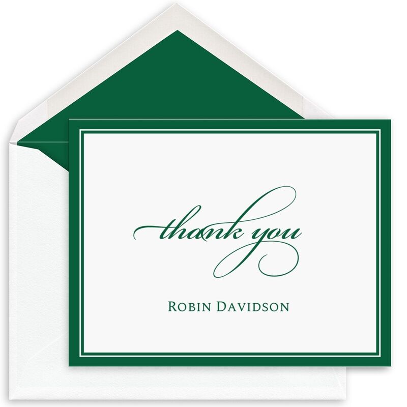 Personalized Thick Frame Thank You Folded Note Cards