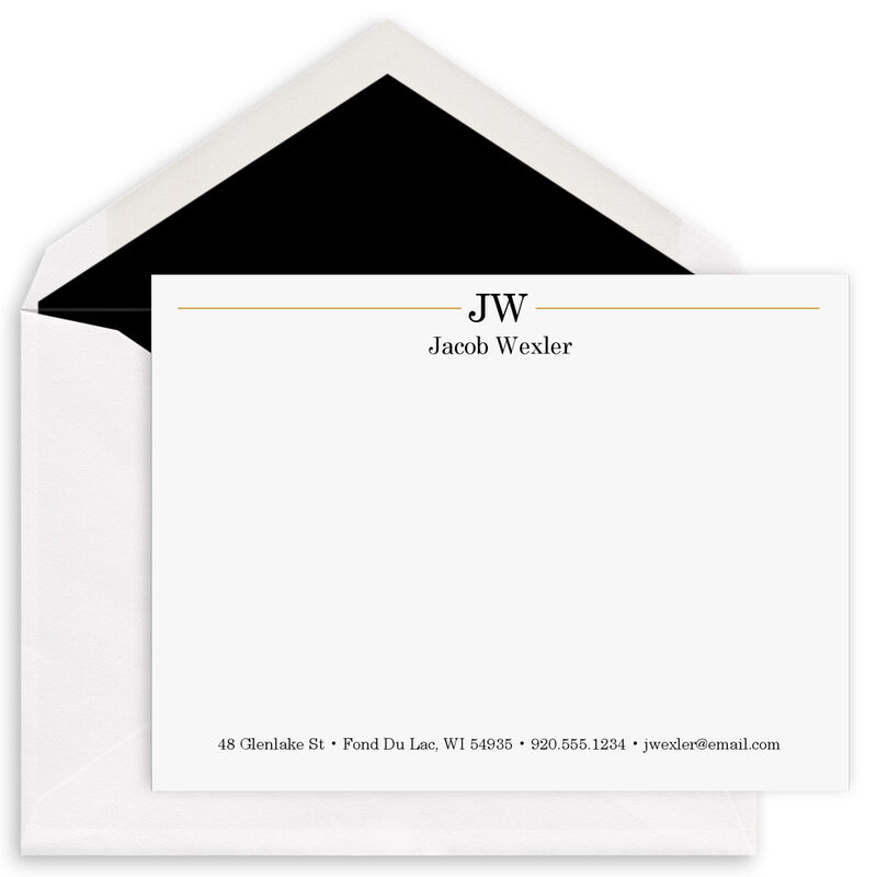 Personalized Executive Initials Flat Note Cards