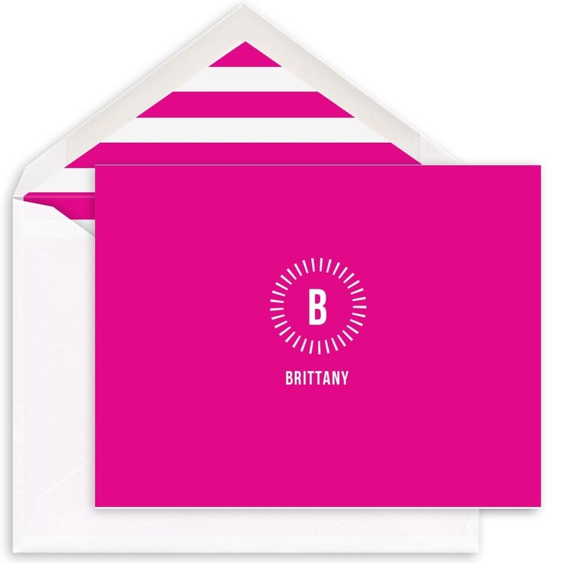 Personalized Initial Dial Folded Note Cards