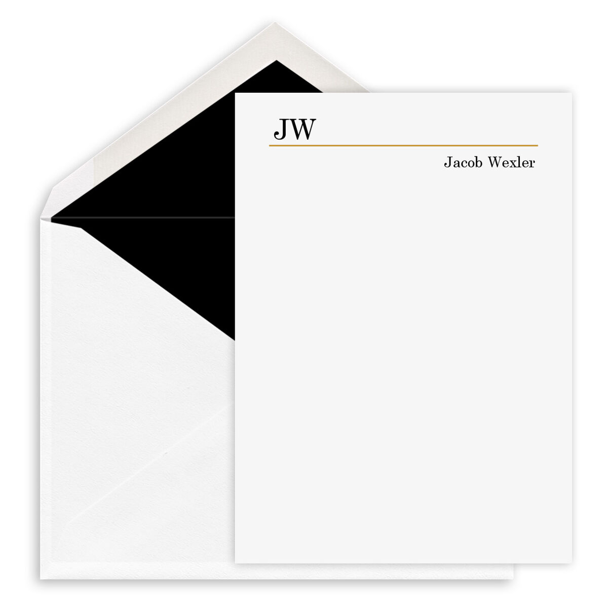 Personalized Executive Initials Petite Flat Note Cards