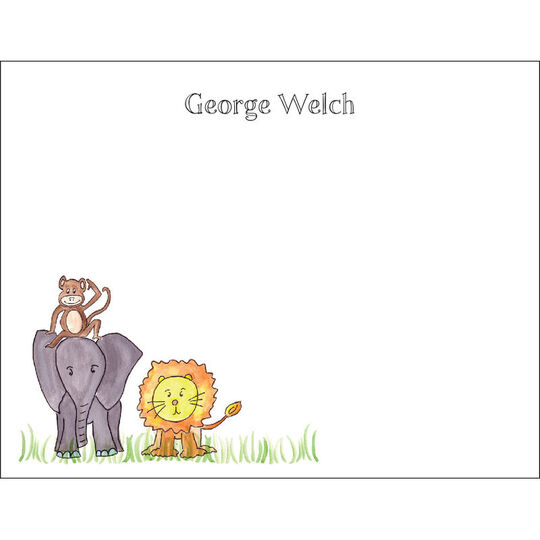 Zoo Friends Flat Note Cards