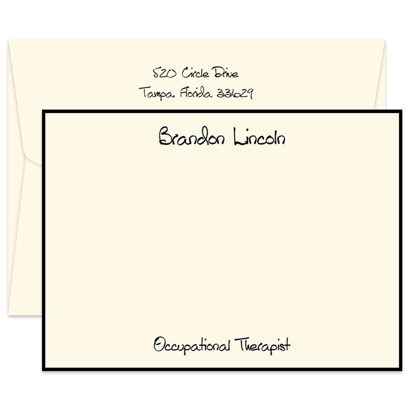 Personalized Triple Thick Border Flat Note Cards in Your Color Choice ...