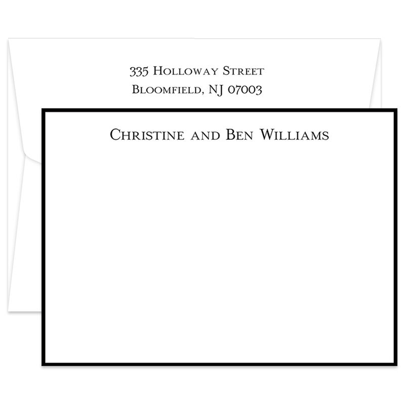 Personalized Triple Thick Border Flat Note Cards in Your Color Choice ...