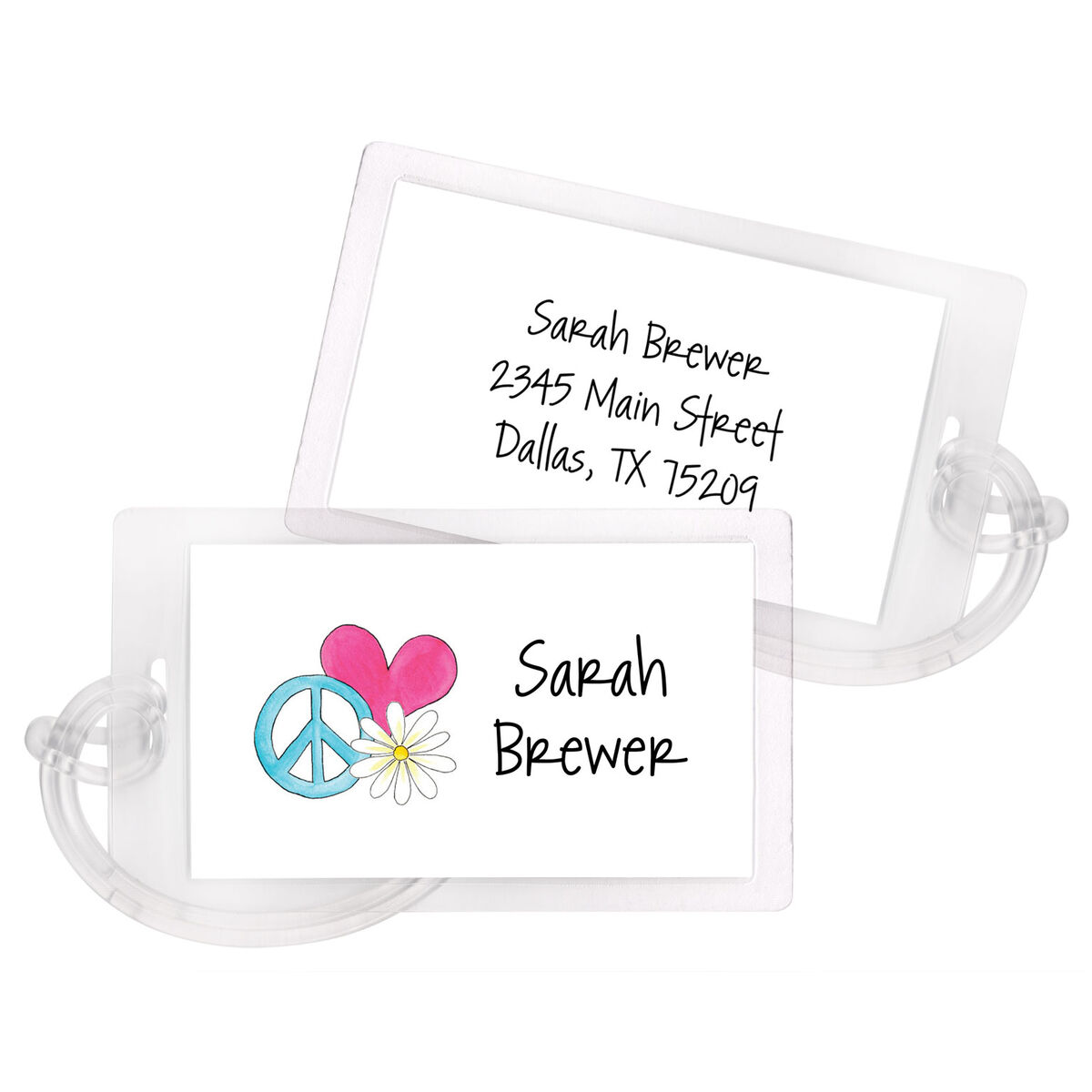 Custom Peace Love Luggage Tags