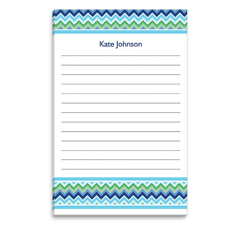 Custom Blue Chevron Notepad