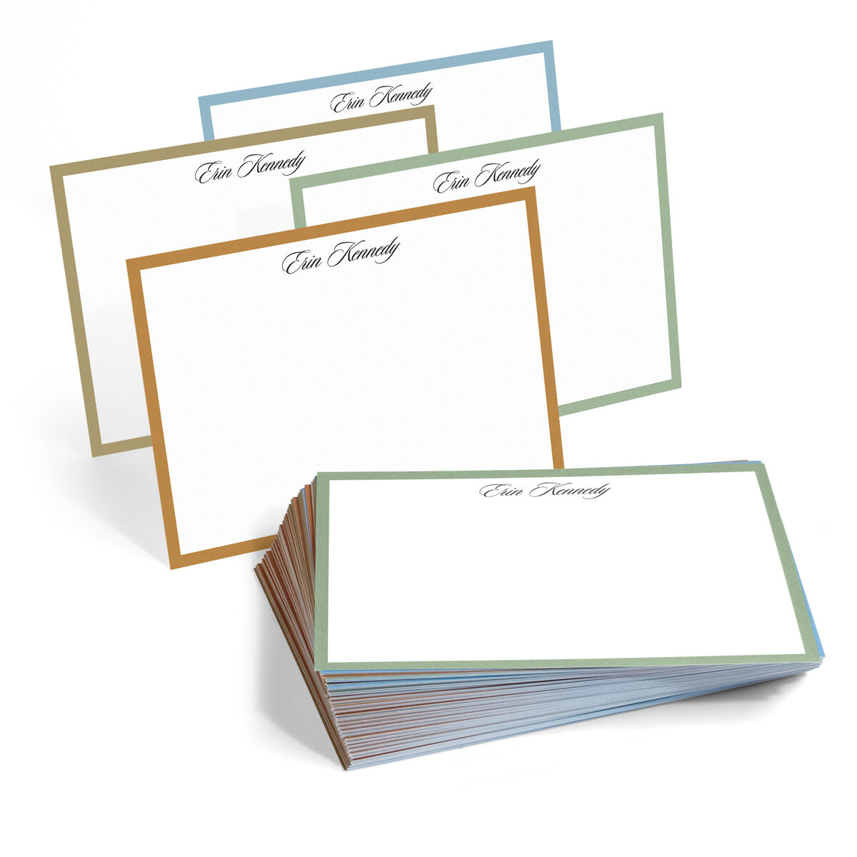 Personalized The Palm Desert Border Flat Note Cards Collection