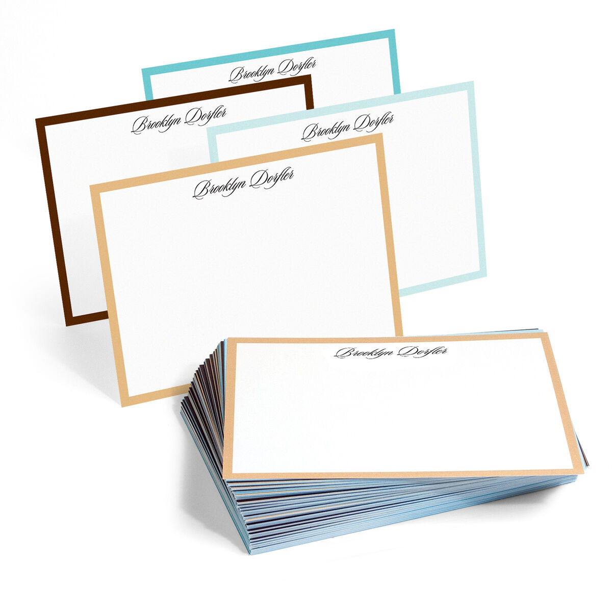 Personalized The Fifth Avenue Border Flat Note Cards Collection