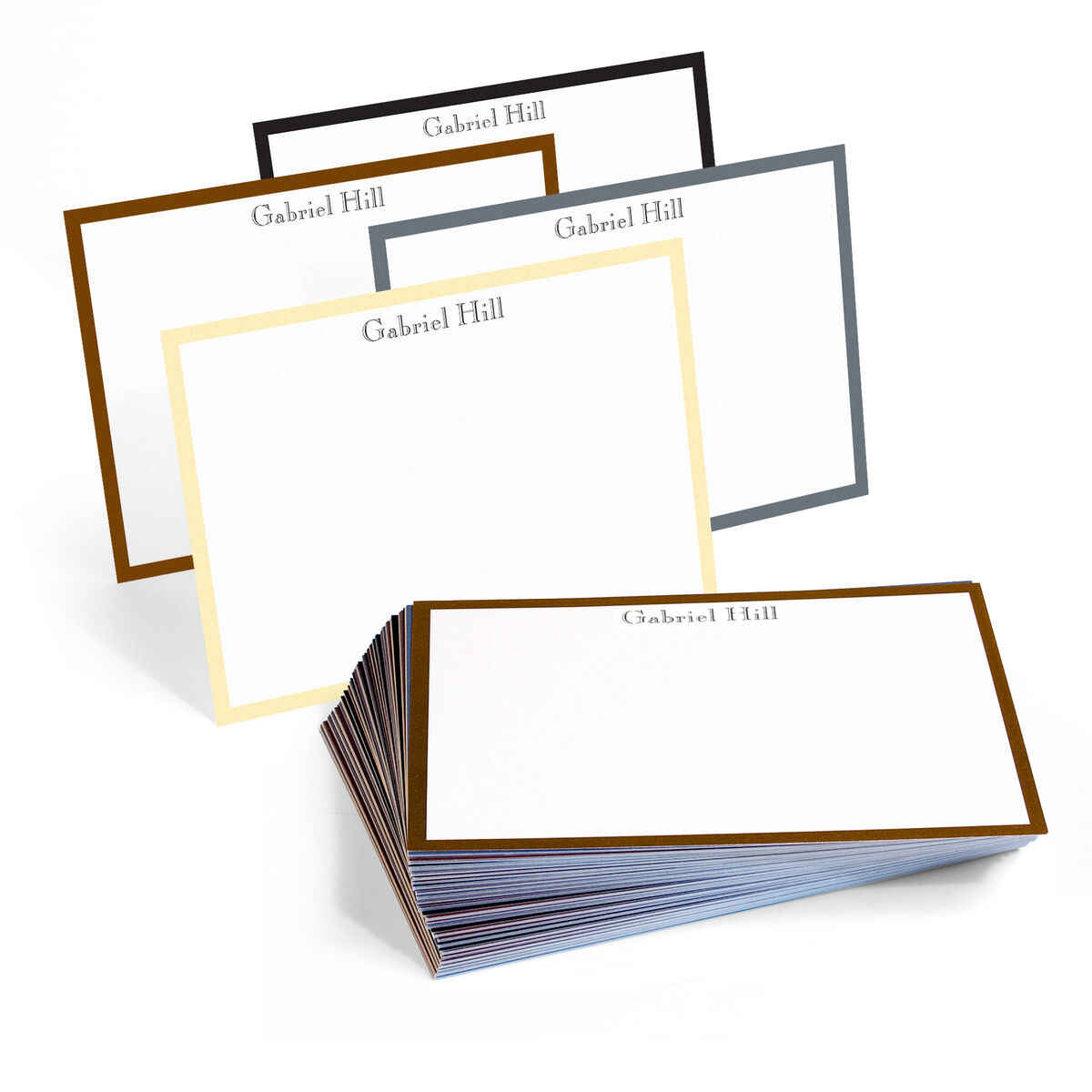 Personalized The Wall Street Border Flat Note Cards Collection