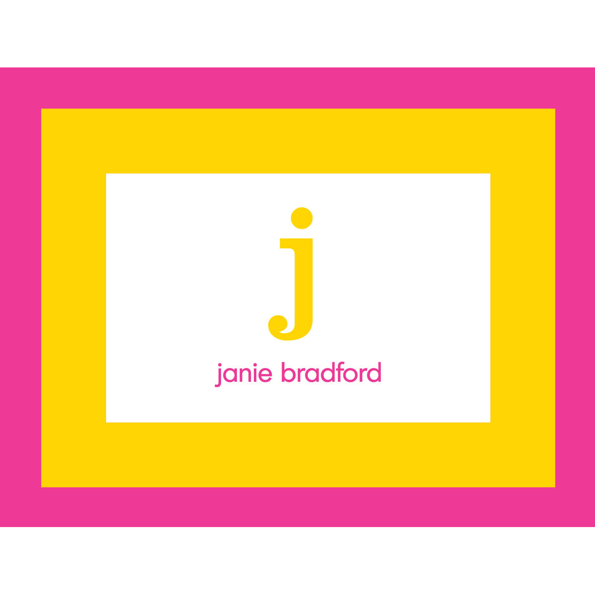 Personalized Happy Pink and Yellow Folded Note Cards