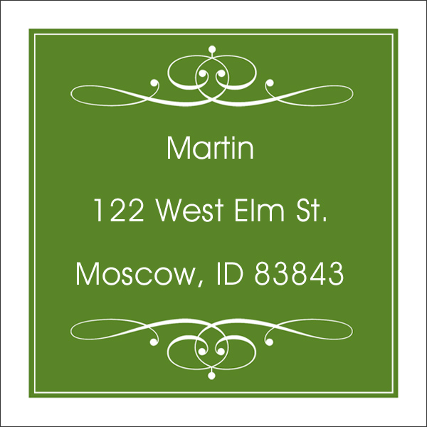 Elegant Green Square Address Labels