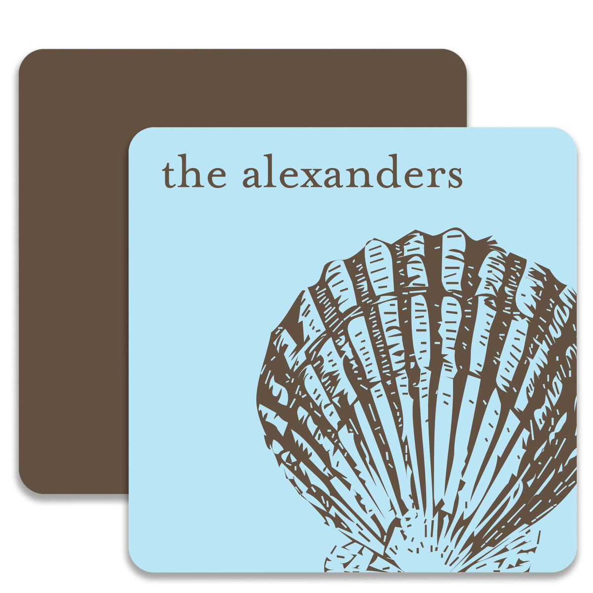 Personalized Seashell Coaster Set