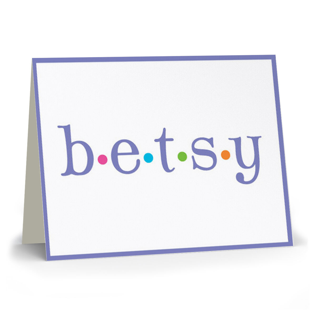 Purple Border Folded Note Cards