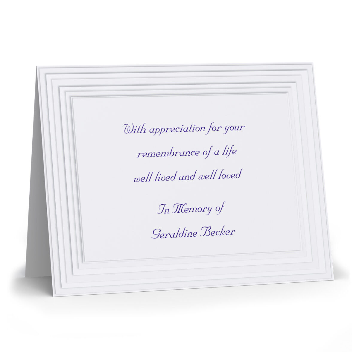Triple Border Folded Sympathy Cards - Raised Ink