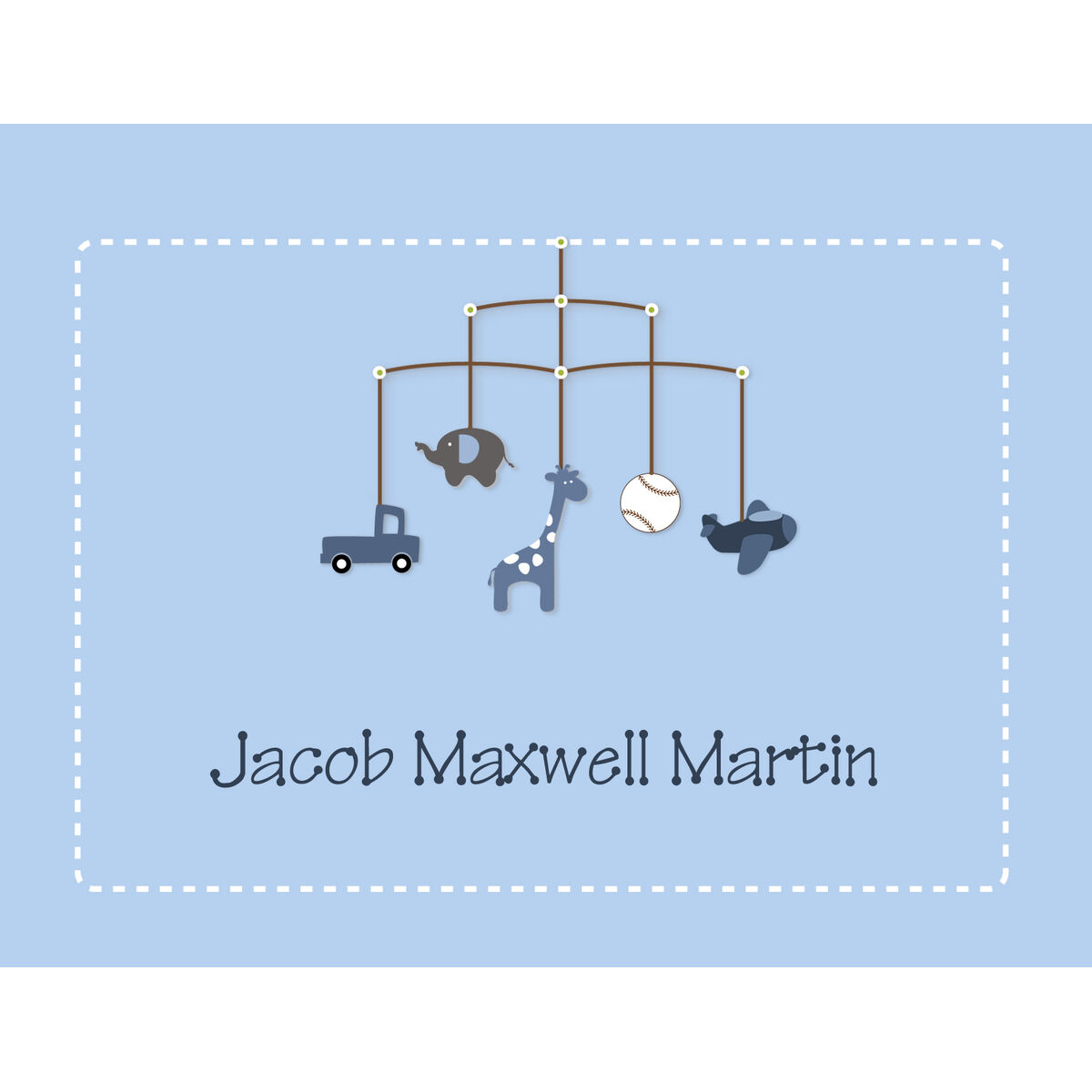 Blue Mobile Folded Note Cards