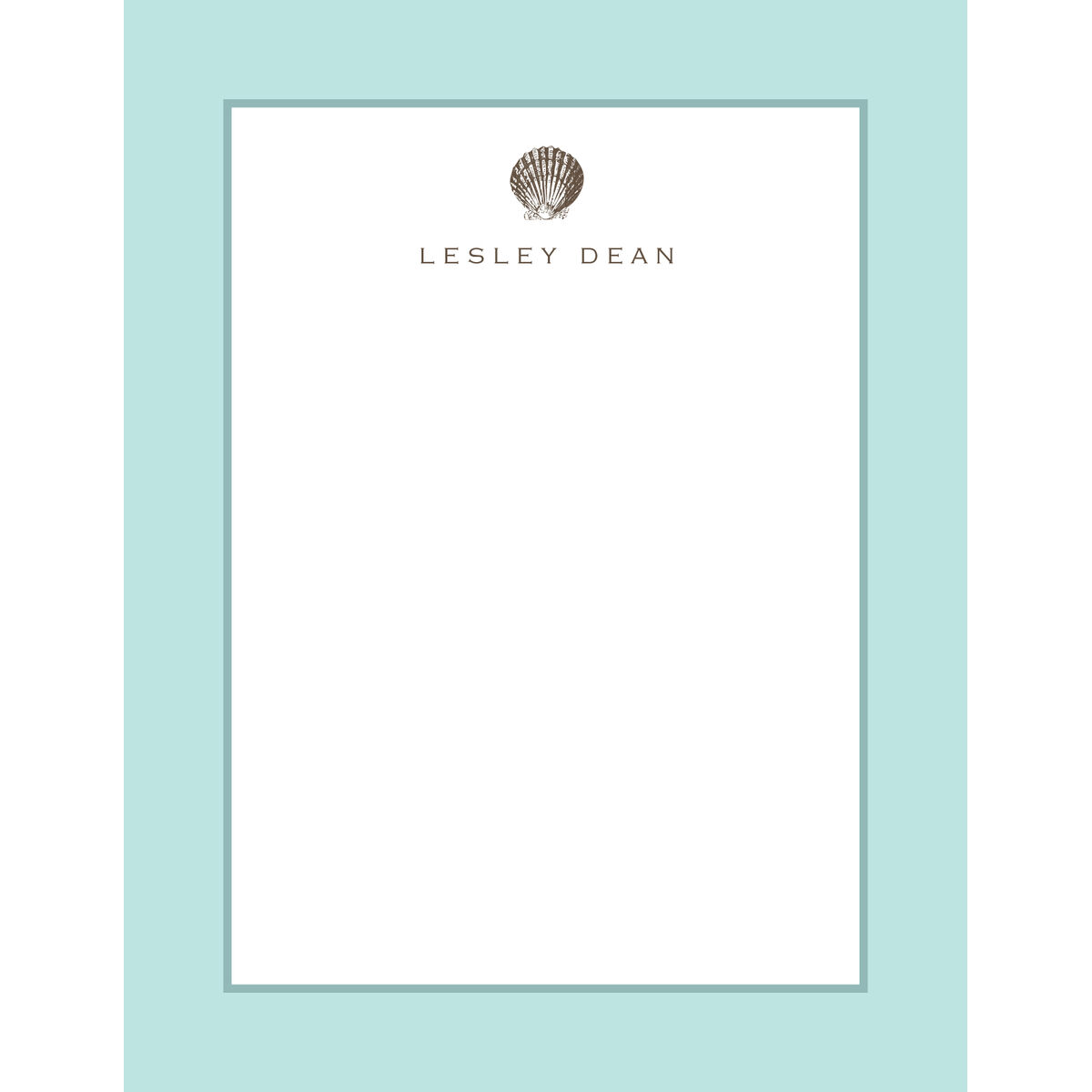 Personalized Seaglass Robin's Egg Flat Note Cards