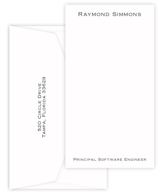 Personalized Triple Thick Executive Tall Flat Note Cards - Raised Ink
