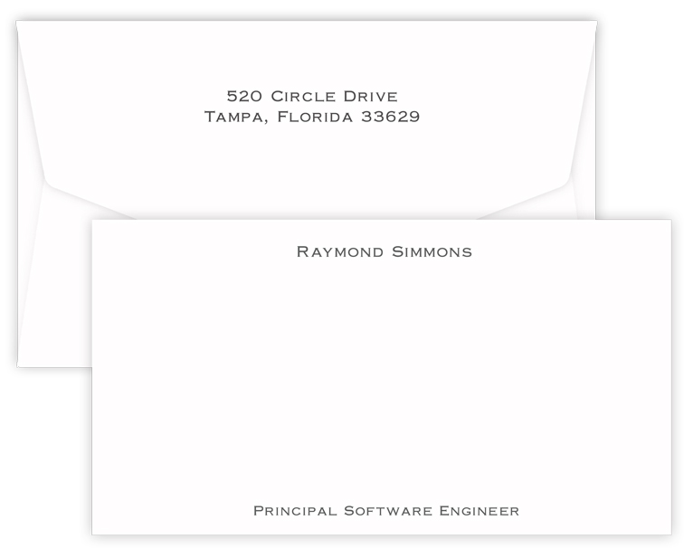 Personalized Triple Thick Executive Wide Flat Note Cards - Raised Ink