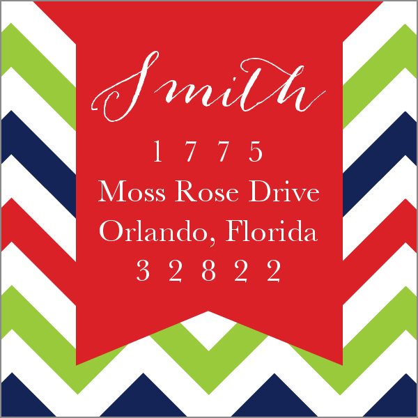 Chevron Square Address Labels
