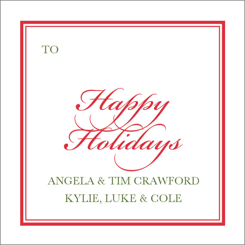 Custom Red Border Gift Tags