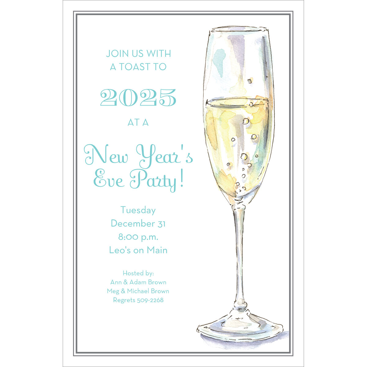 Custom Fizzy Flute Invitations