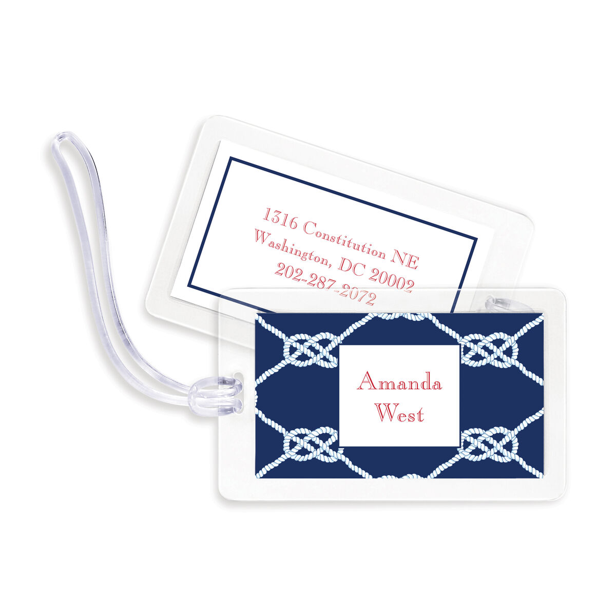 Custom Nautical Knot Navy Luggage Tags