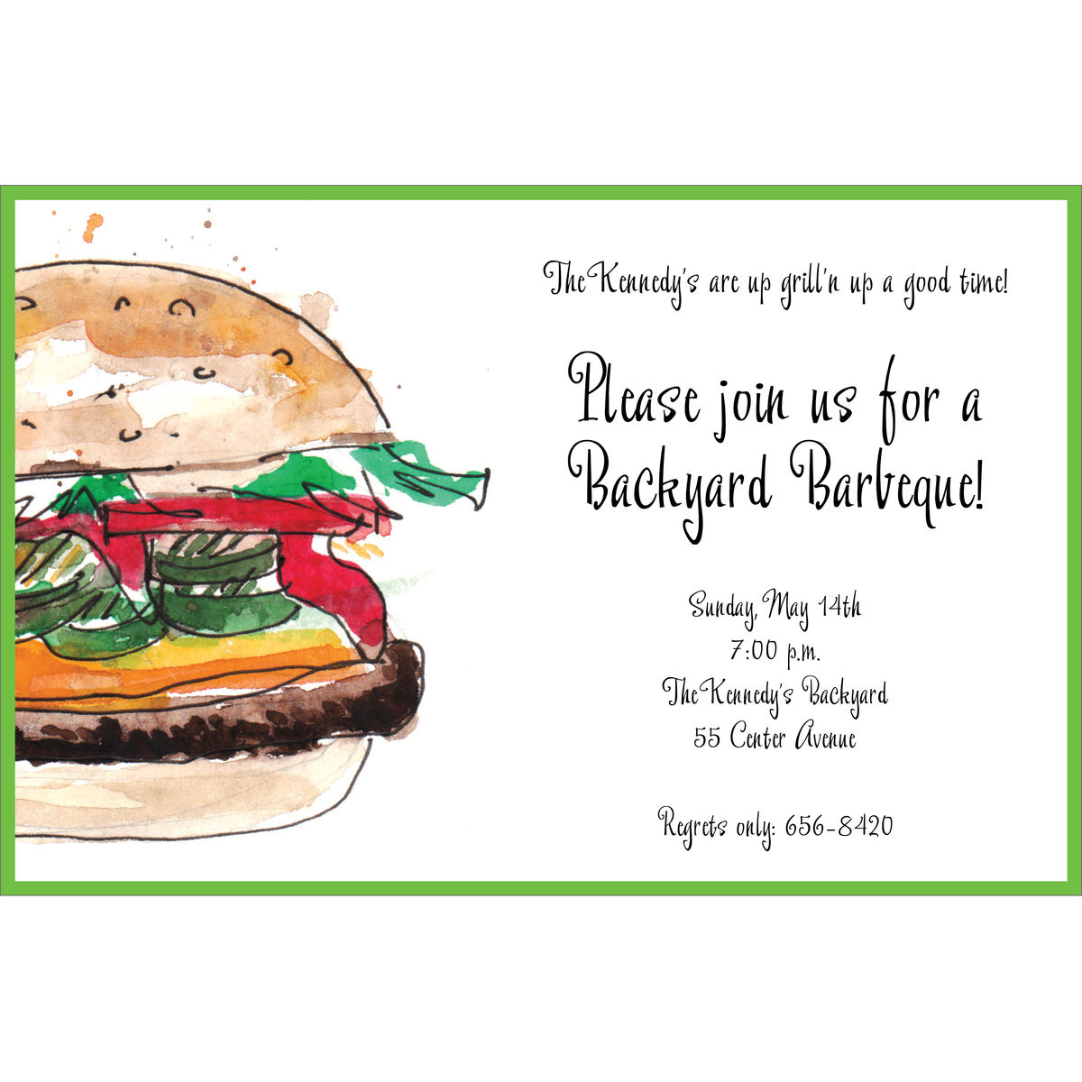 Custom Juicy Burger Invitations