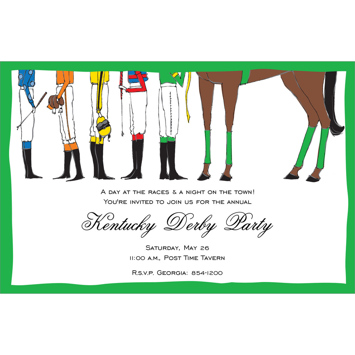 Custom Jockey Feet Invitations