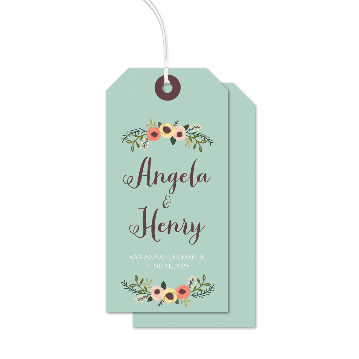 Personalized Botanical Bouquet Large Hanging Gift Tags