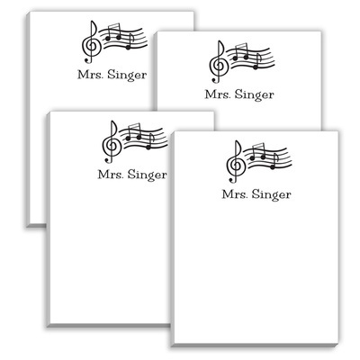 Personalized Music Notes Mini Notepads
