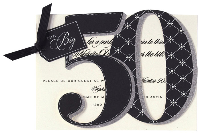 Custom The Big 50 Die-cut Invitations