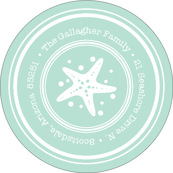 Seaside Round Address Labels