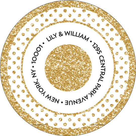 Personalized Golden Round Address Labels