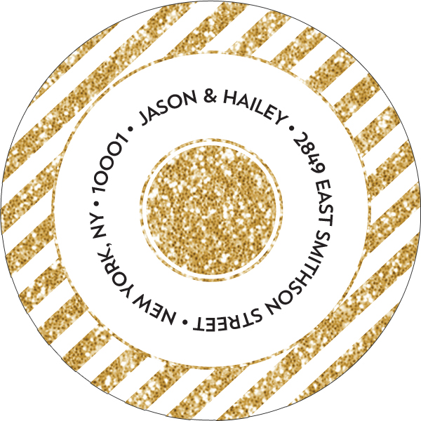 Elegant Golden Round Address Labels