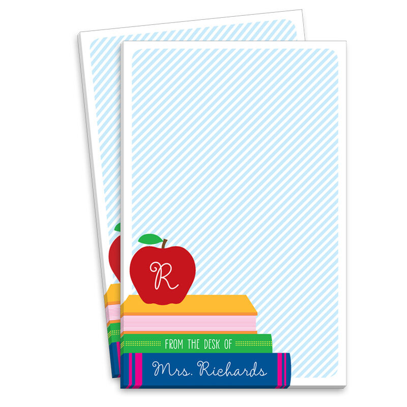 Personalized Blue School Books Notepads