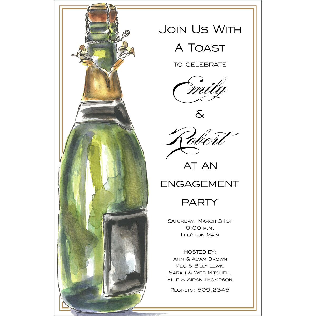 Custom Bubbly Bottle Invitations