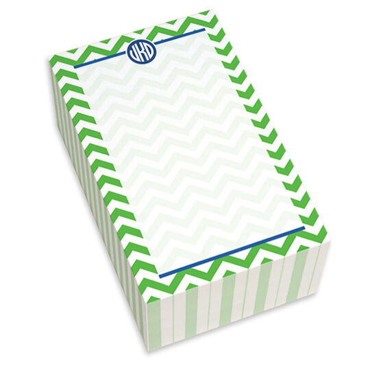 Green Chevron Monogram Chunky Notepads
