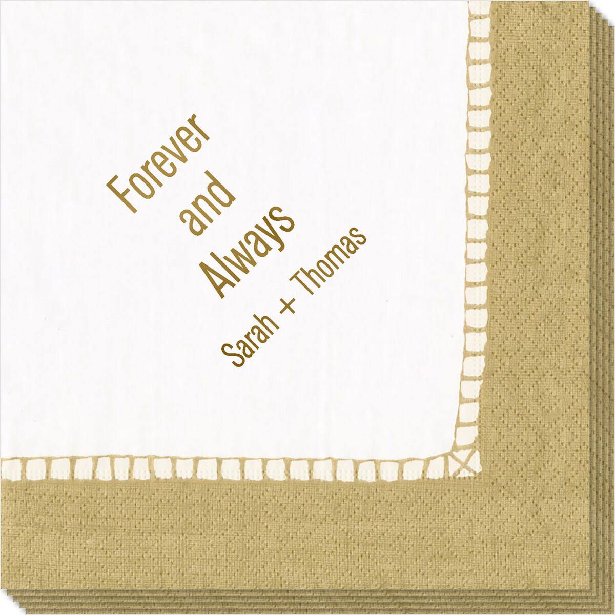 Personalized Gold Border Design Your Own Caspari Napkins