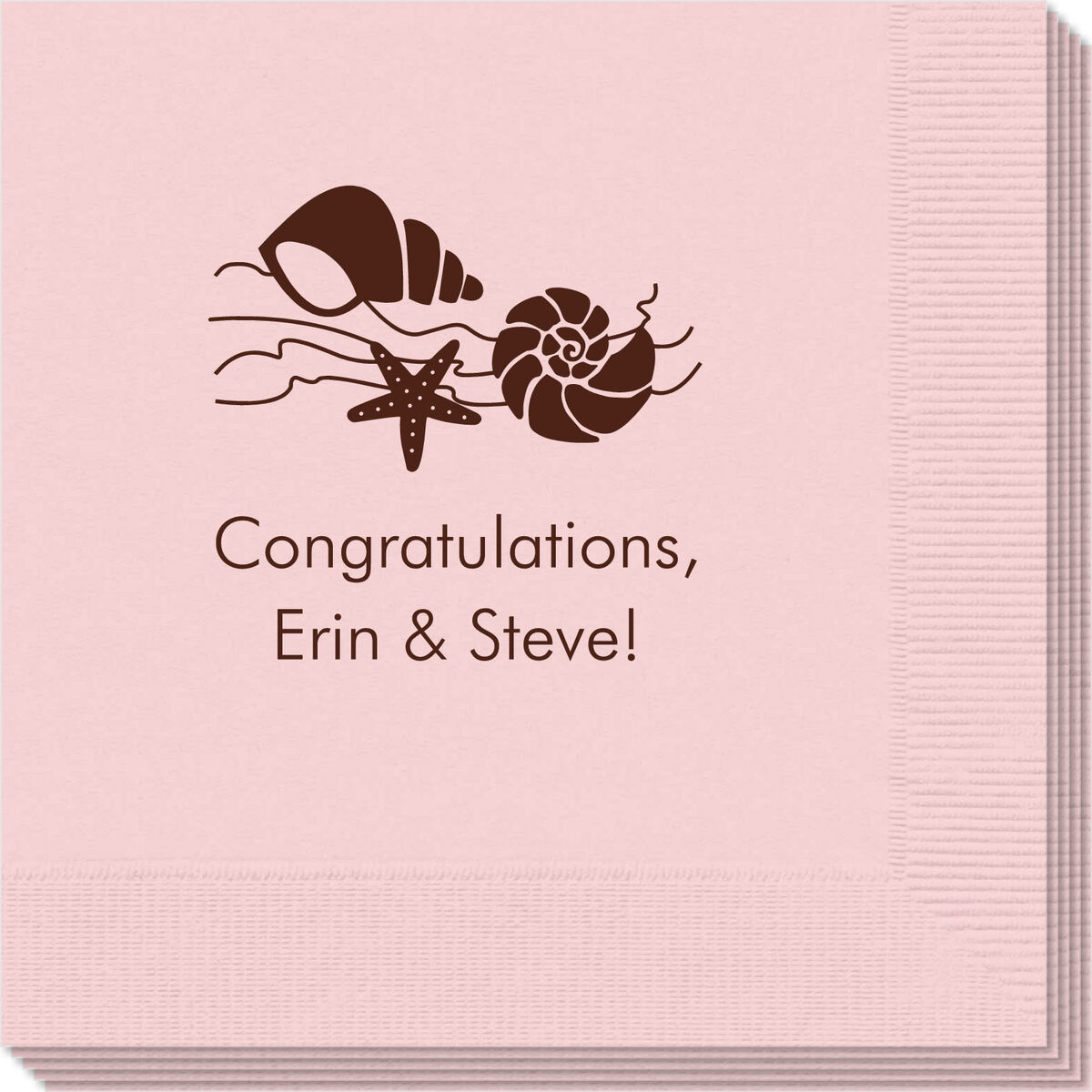 Personalized Sea Shells Napkins