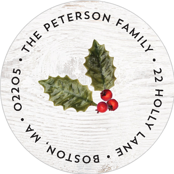 Custom Rustic Christmas Round Address Labels